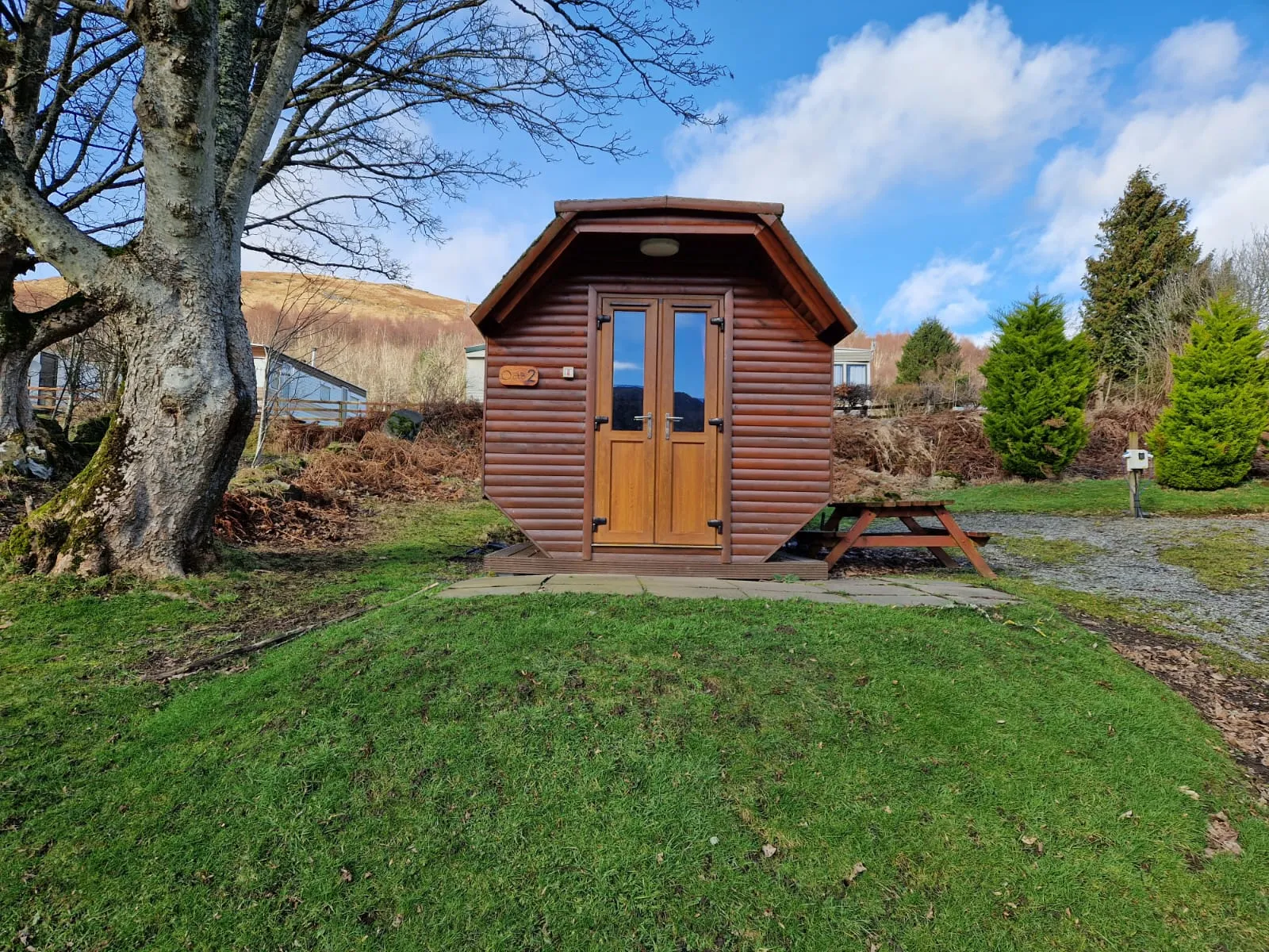 Camping Wooden Pod Sleeps 4 (Pet Friendly) | Cruachan Farm